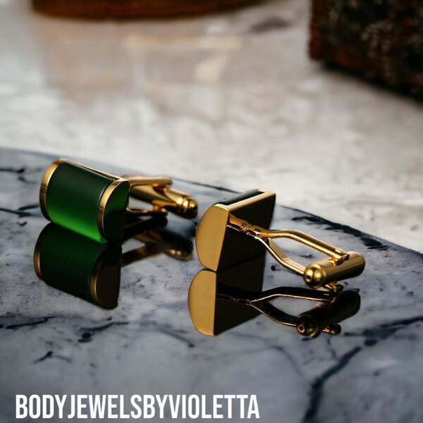 Green Cufflinks - Etsy
