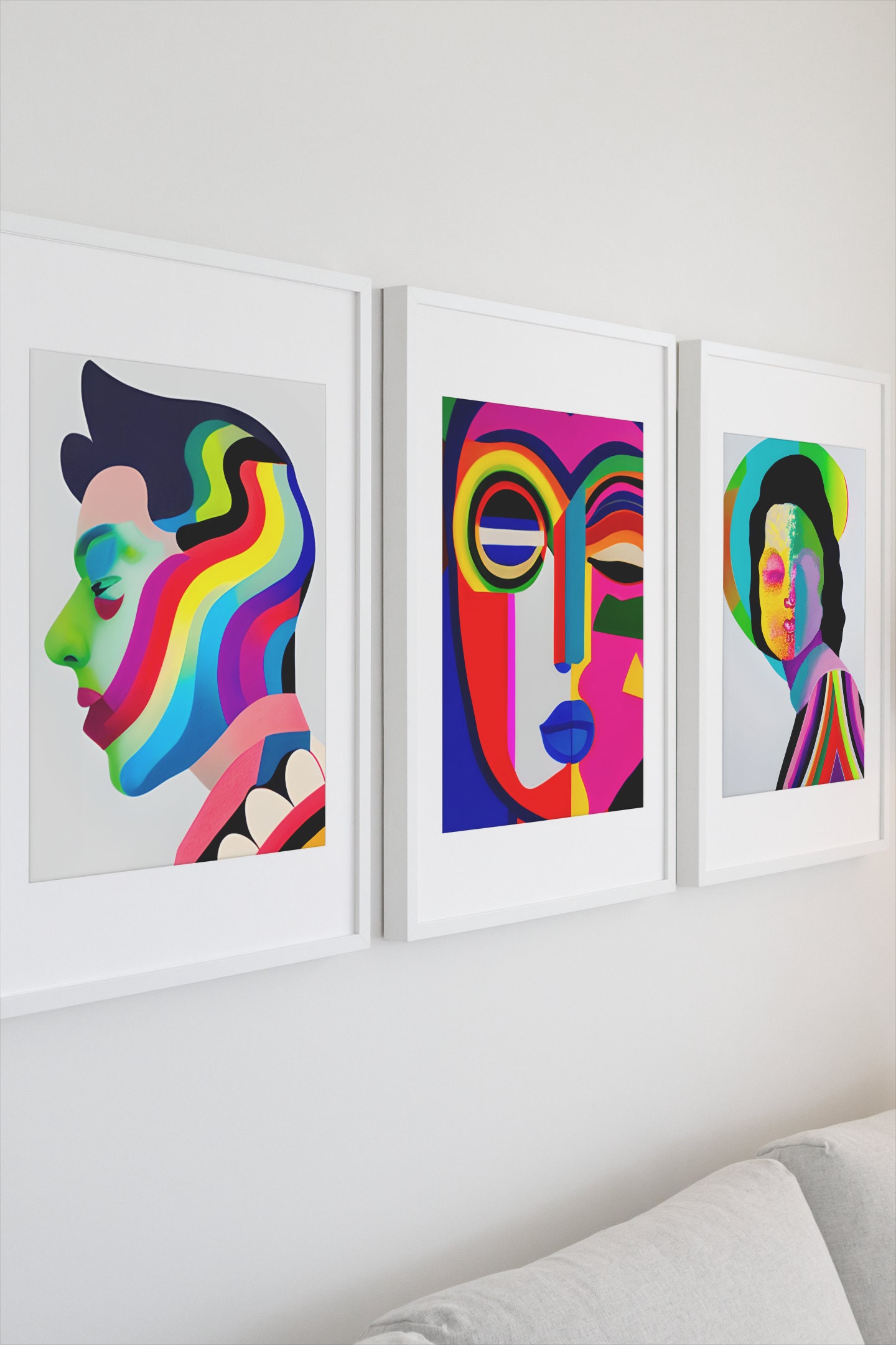 3 Printable Artwork Set Digital Download Abstract Modern Wall Art Woman ...