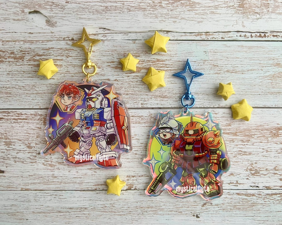 Mobile Suit Gundam 0079 Holographic 3" Keychains - Etsy