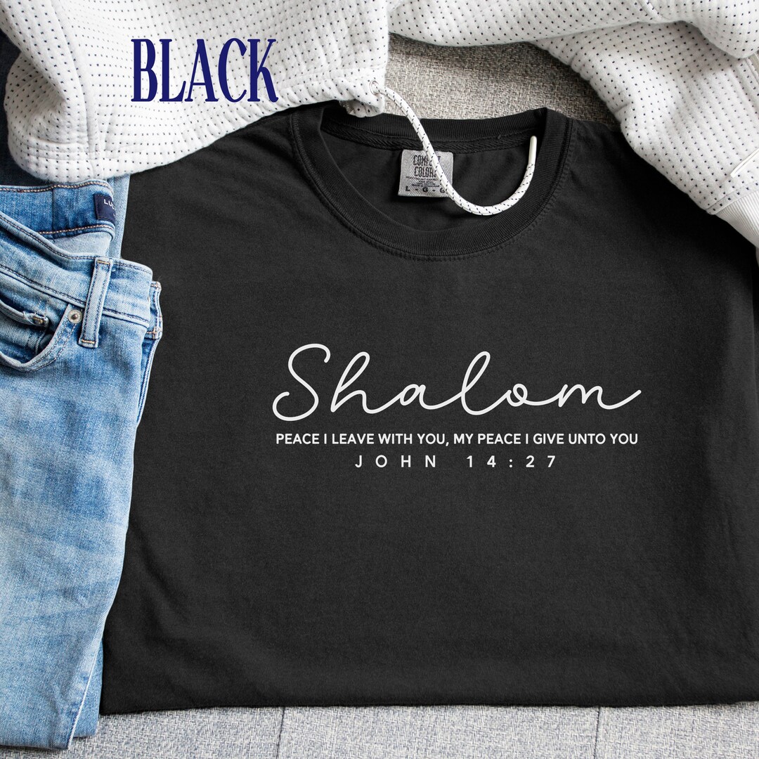 Shalom Bible Verse T-shirt for Men Scripture T Shirt for Dad Comfort ...
