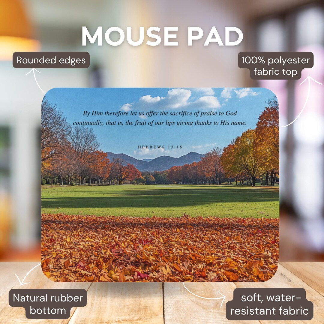 Christian Mouse Pad Bible Verse Desk Accessory Inspirational Faith ...