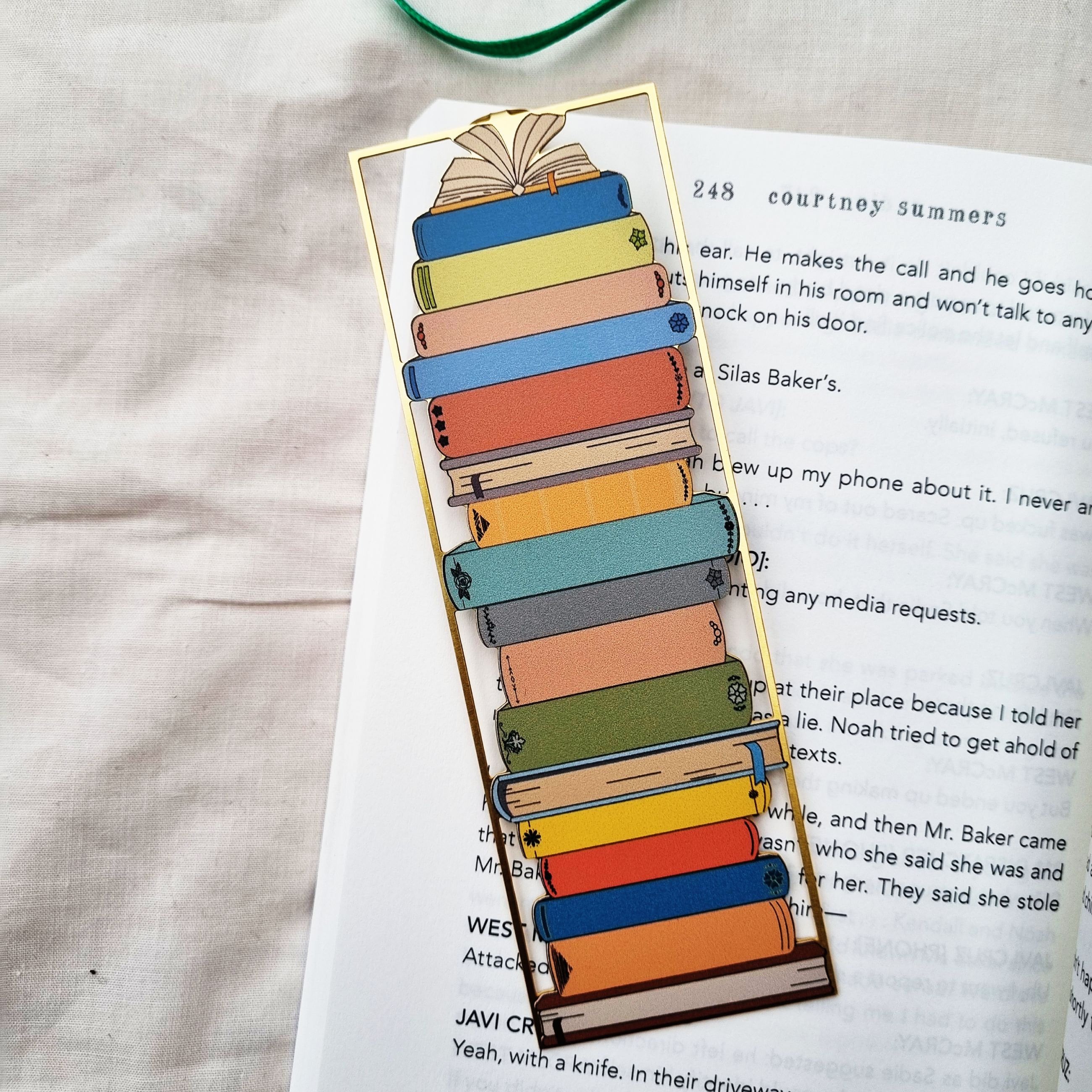 Metal Book Tracker Bookmark Bookshelf Tracker Bookmark Metal Bookmark ...