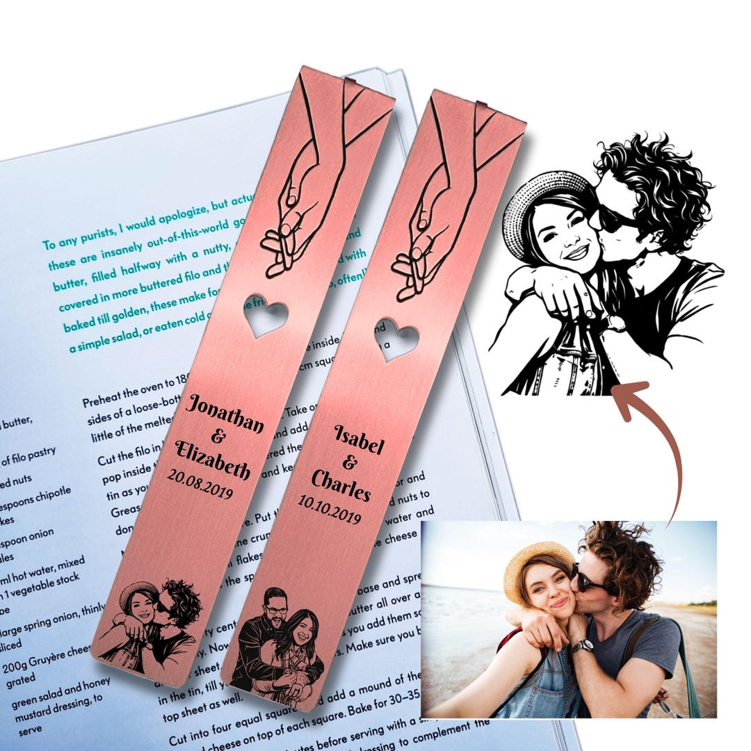Personalised Copper Anniversary Bookmark, Gift for Couples 7th Wedding ...