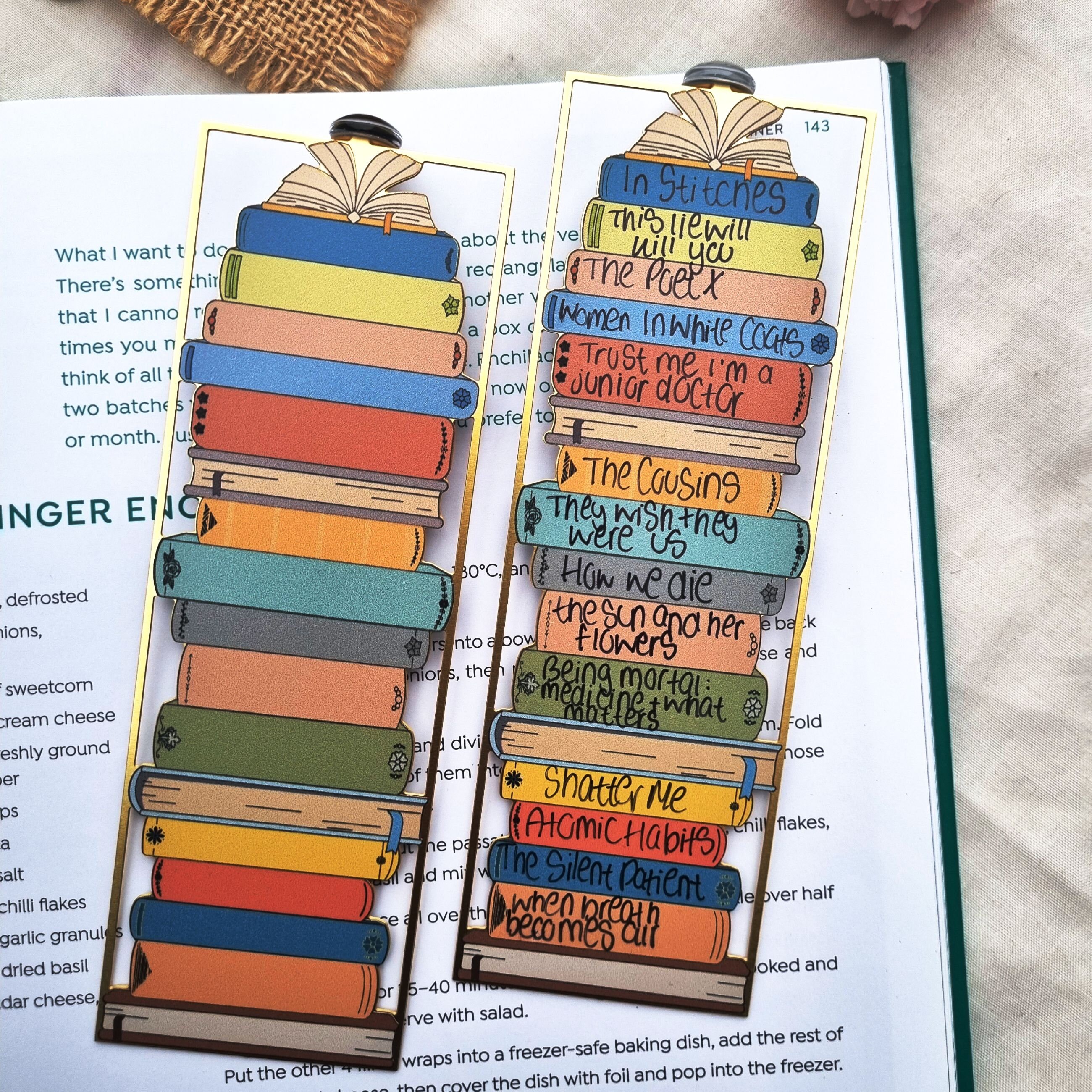 Metal Book Tracker Bookmark Bookshelf Tracker Bookmark Metal Bookmark ...