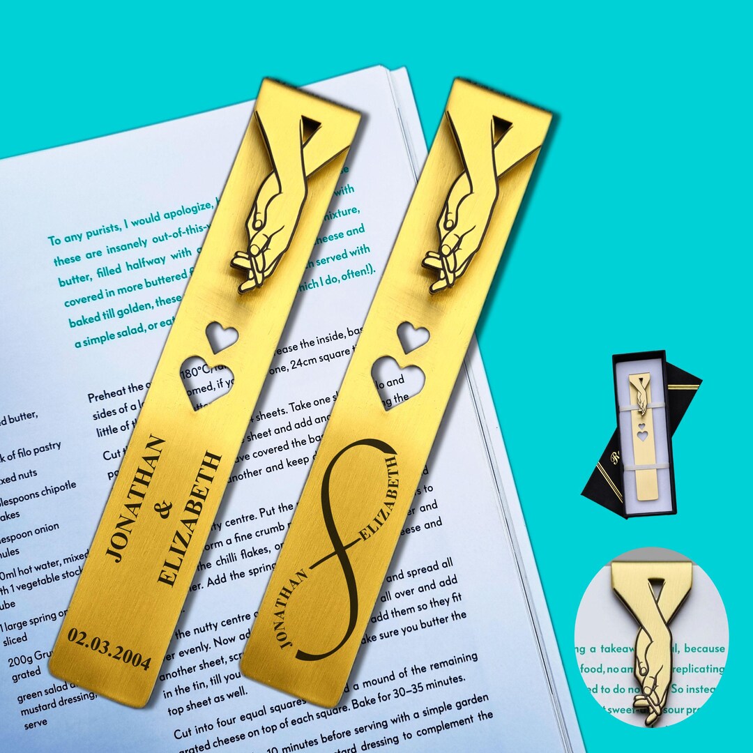 Personalised 21st Wedding Anniversary Gift Brass Bookmark for Her Him ...