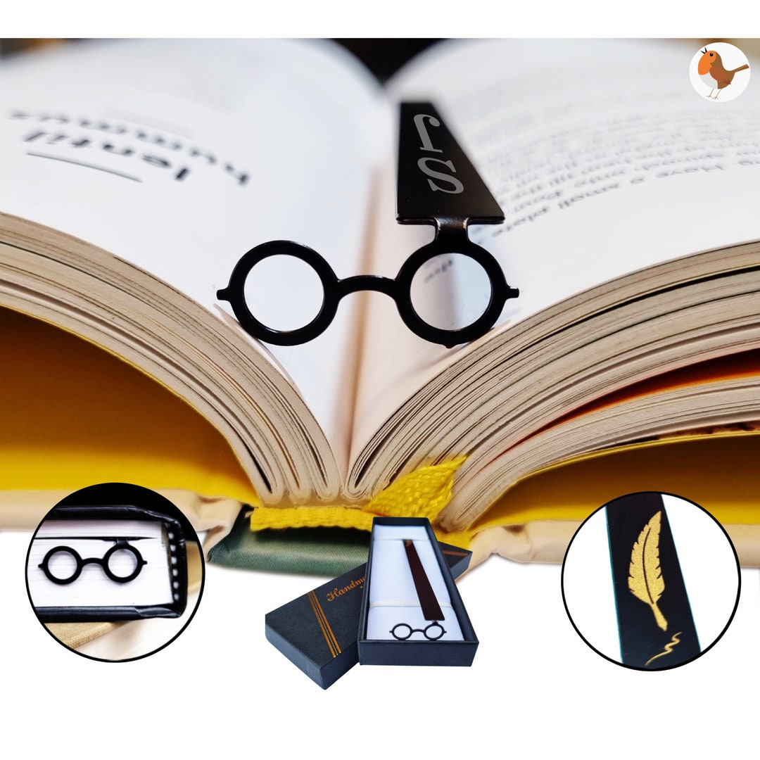 Personalised Potter Bookmark, Metal Bookmark, Round Glasses Bookmark ...