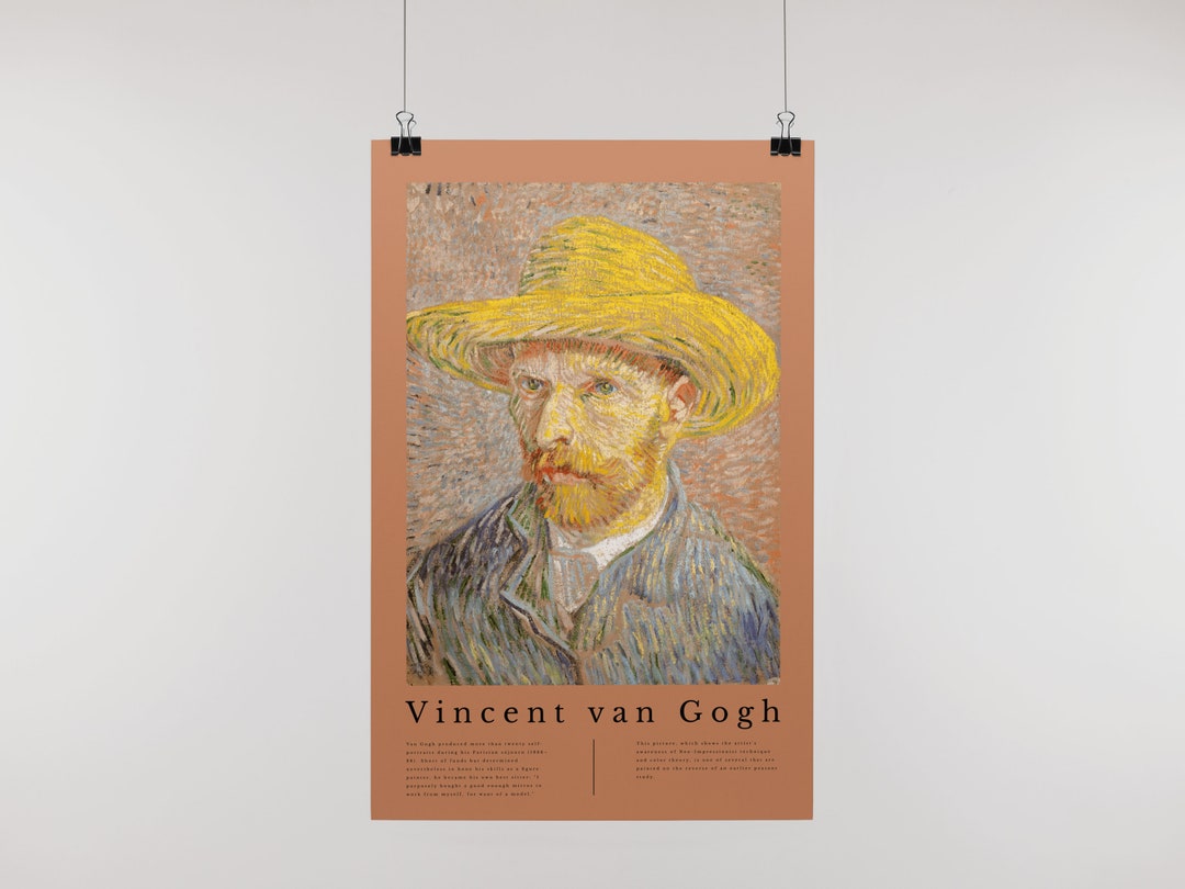 Printable Digital Download Self-portrait Vincent Van Gogh Colorful Wall ...