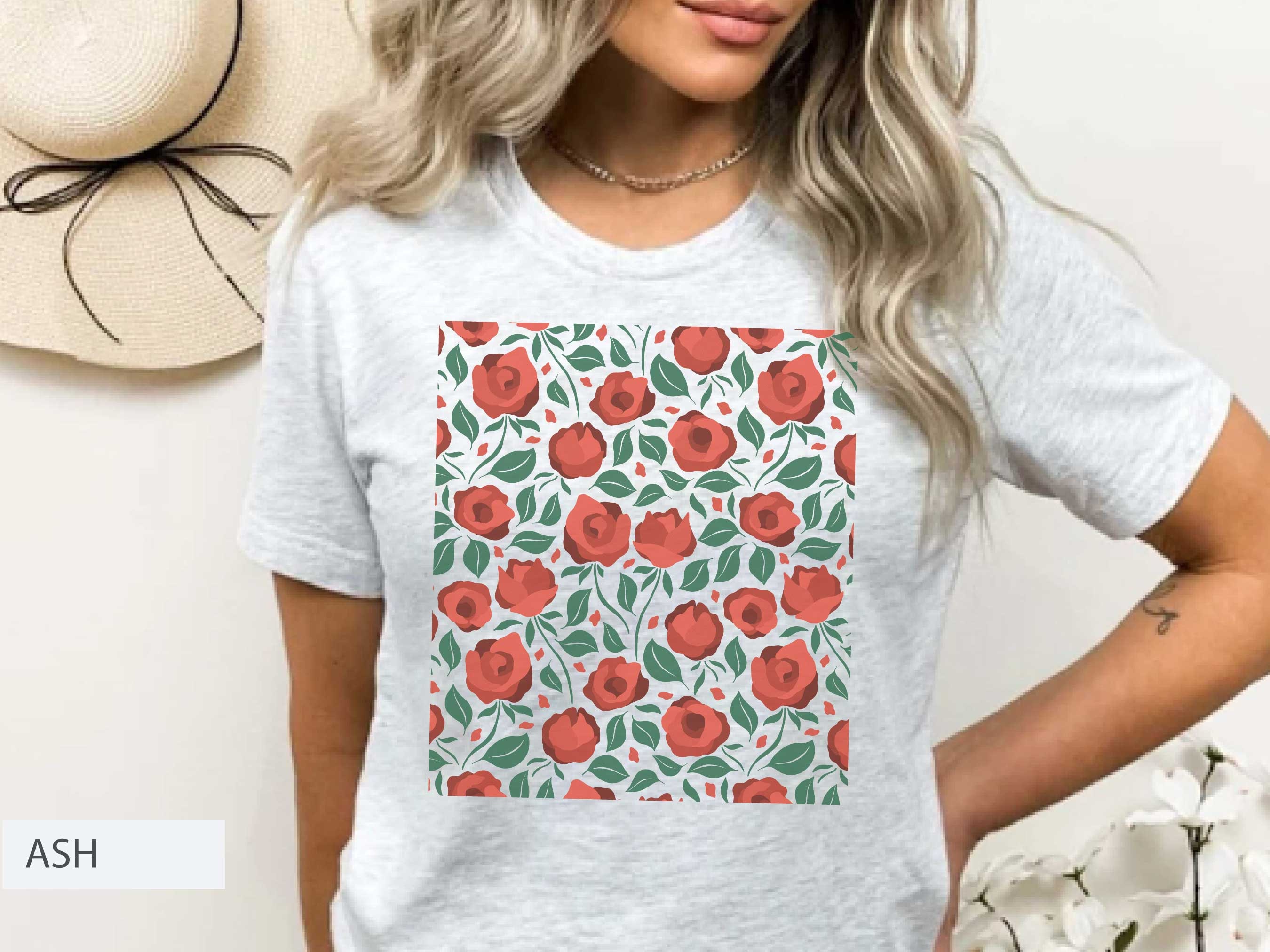 Rose Tshirt Rose Graphic Print Shirt Floral Rose T-shirt - Etsy
