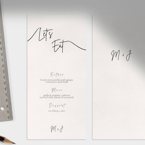 Classic Wedding Menu Template - Etsy