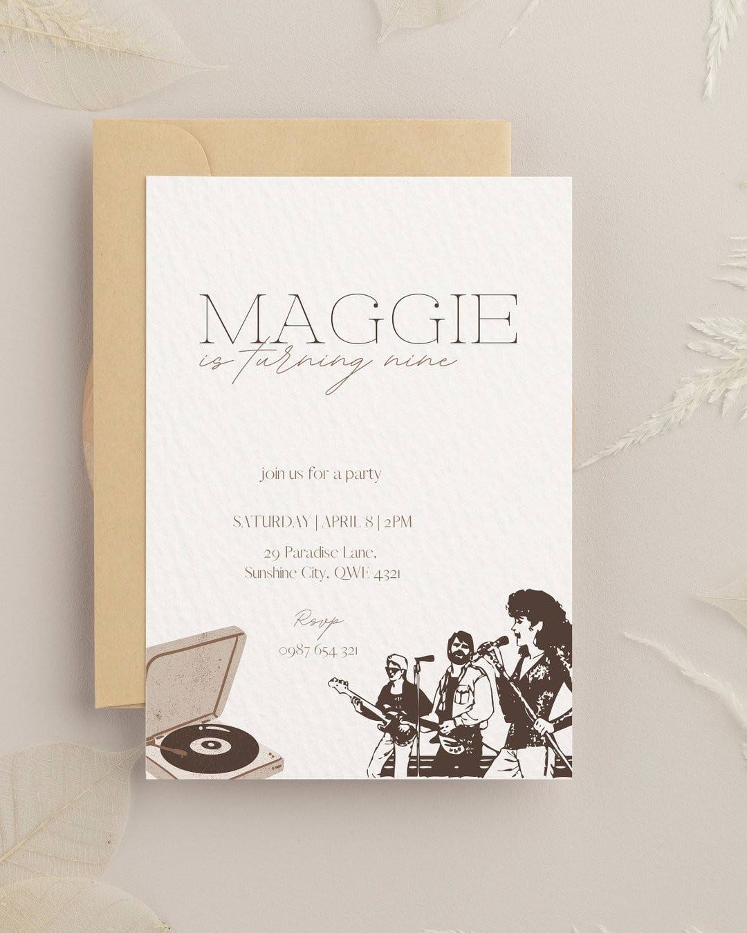 Plantilla de invitación de cumpleaños temática de banda de cantantes de ...