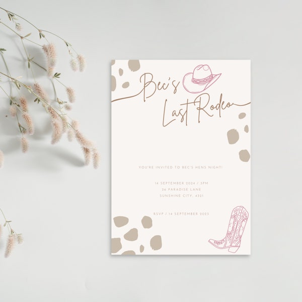 Rodeo Themed Bachelorette Party Invitation - Etsy