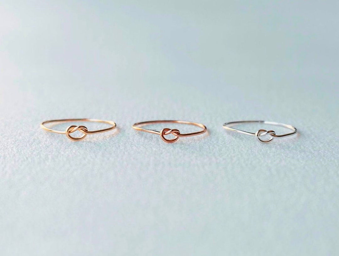 Knot Ring Eternity Ring Love Ring Gold Stacking Rings Cute Friendship Gold Ring Silver Ring ...