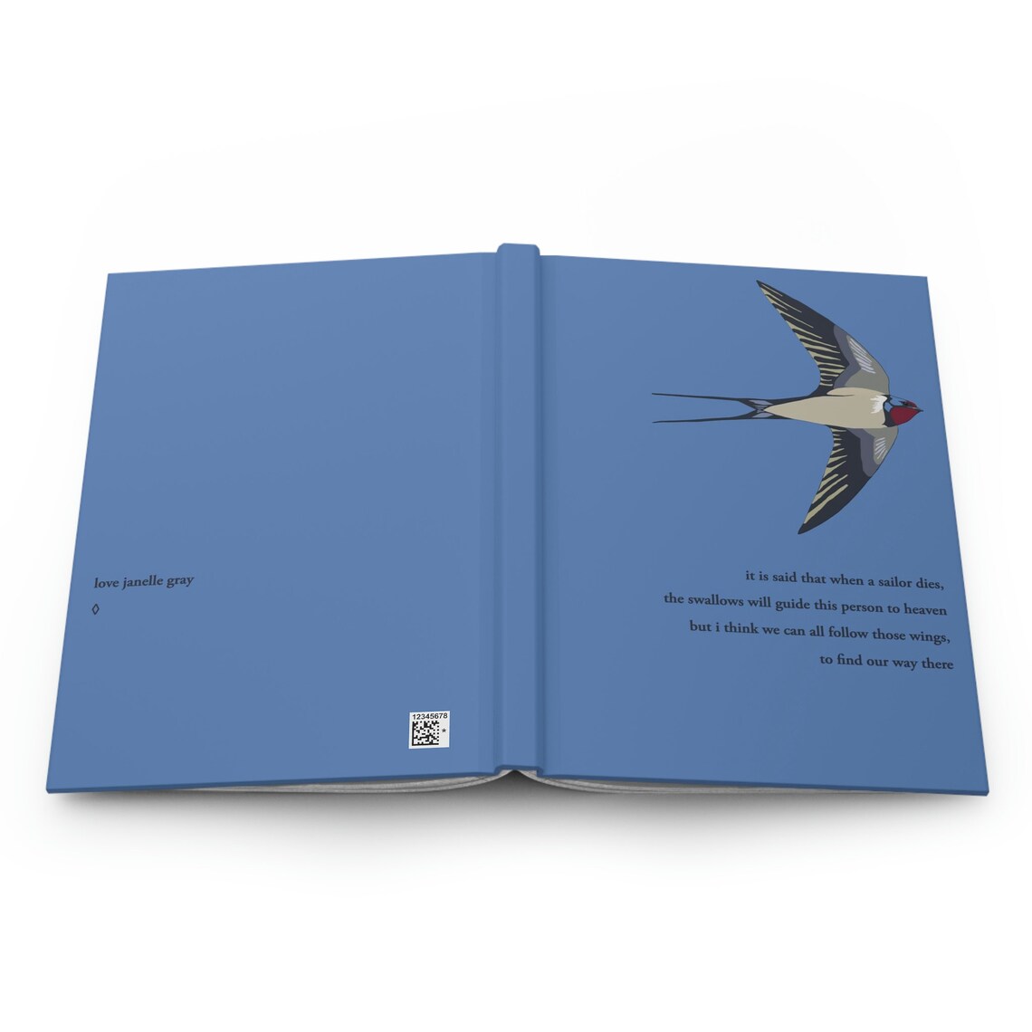 Swallow Guiding Us to Heaven Poem, Journal - Etsy