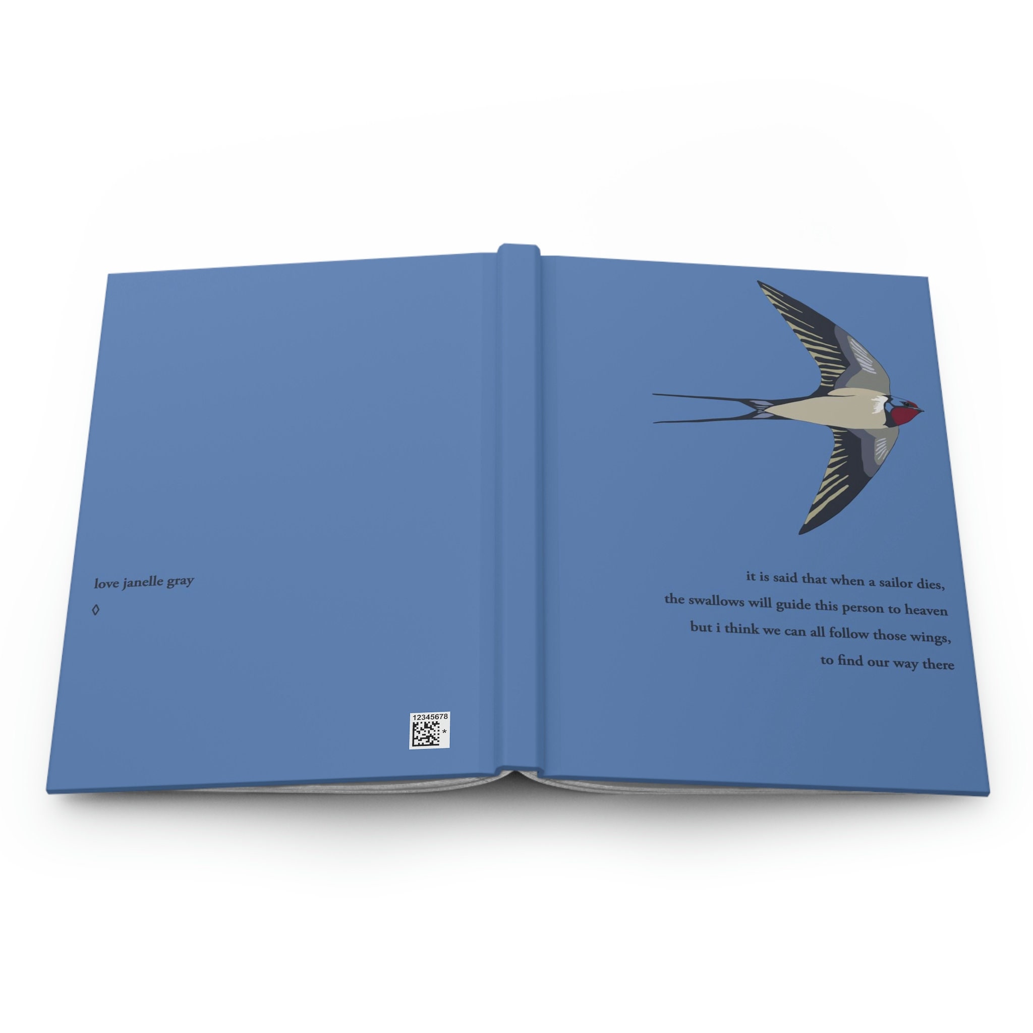 Swallow Guiding Us to Heaven Poem, Journal - Etsy