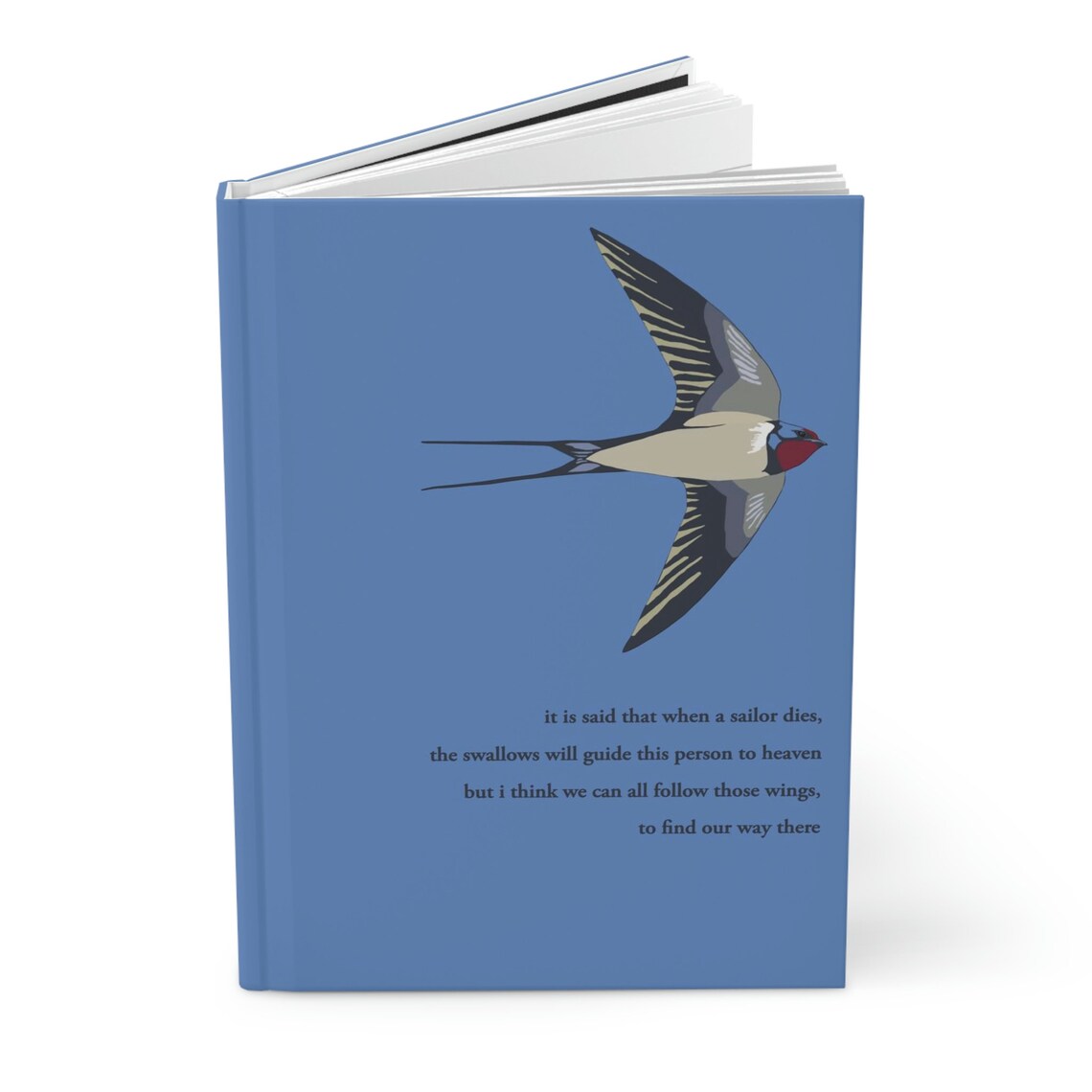 Swallow Guiding Us to Heaven Poem, Journal - Etsy