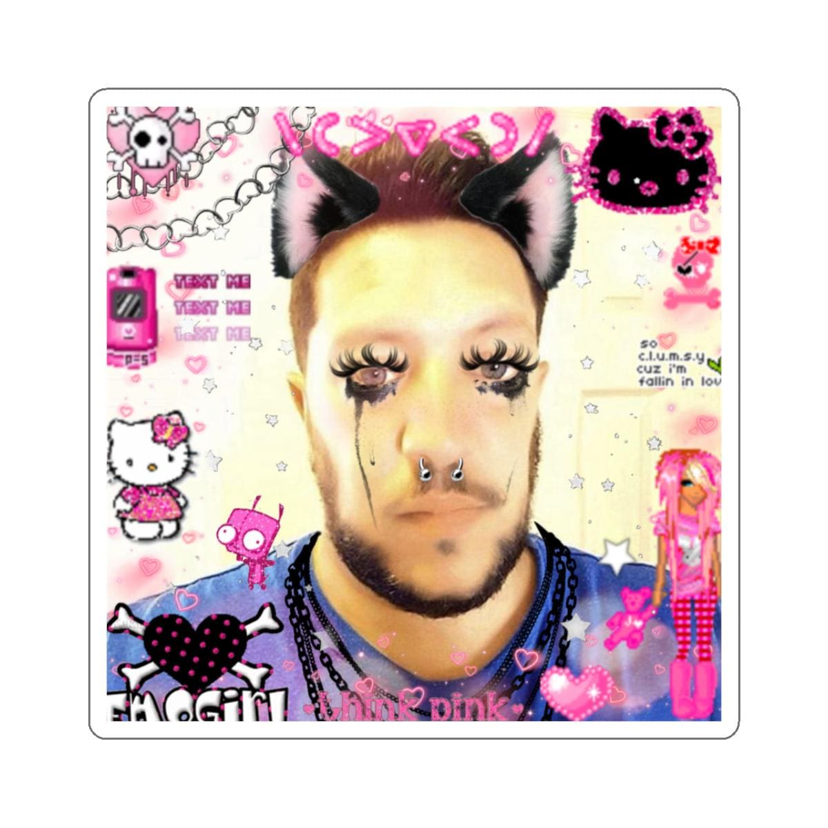 Sal Vulcano Emo Edit Meme Impractical Jokers Kiss-cut Stickers - Etsy