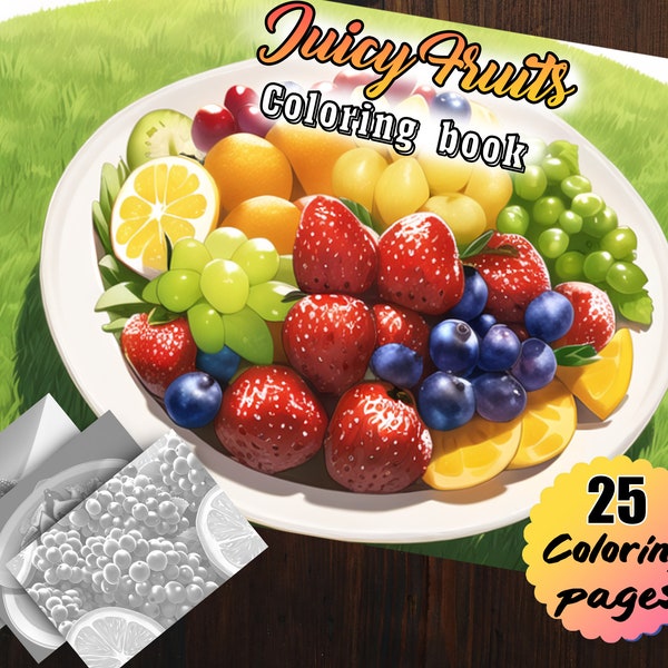 Coloring Fruits - Etsy
