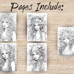 25 Berry Fairy Girl Fae Fantasy Flower Coloring Book for Adults Kids ...
