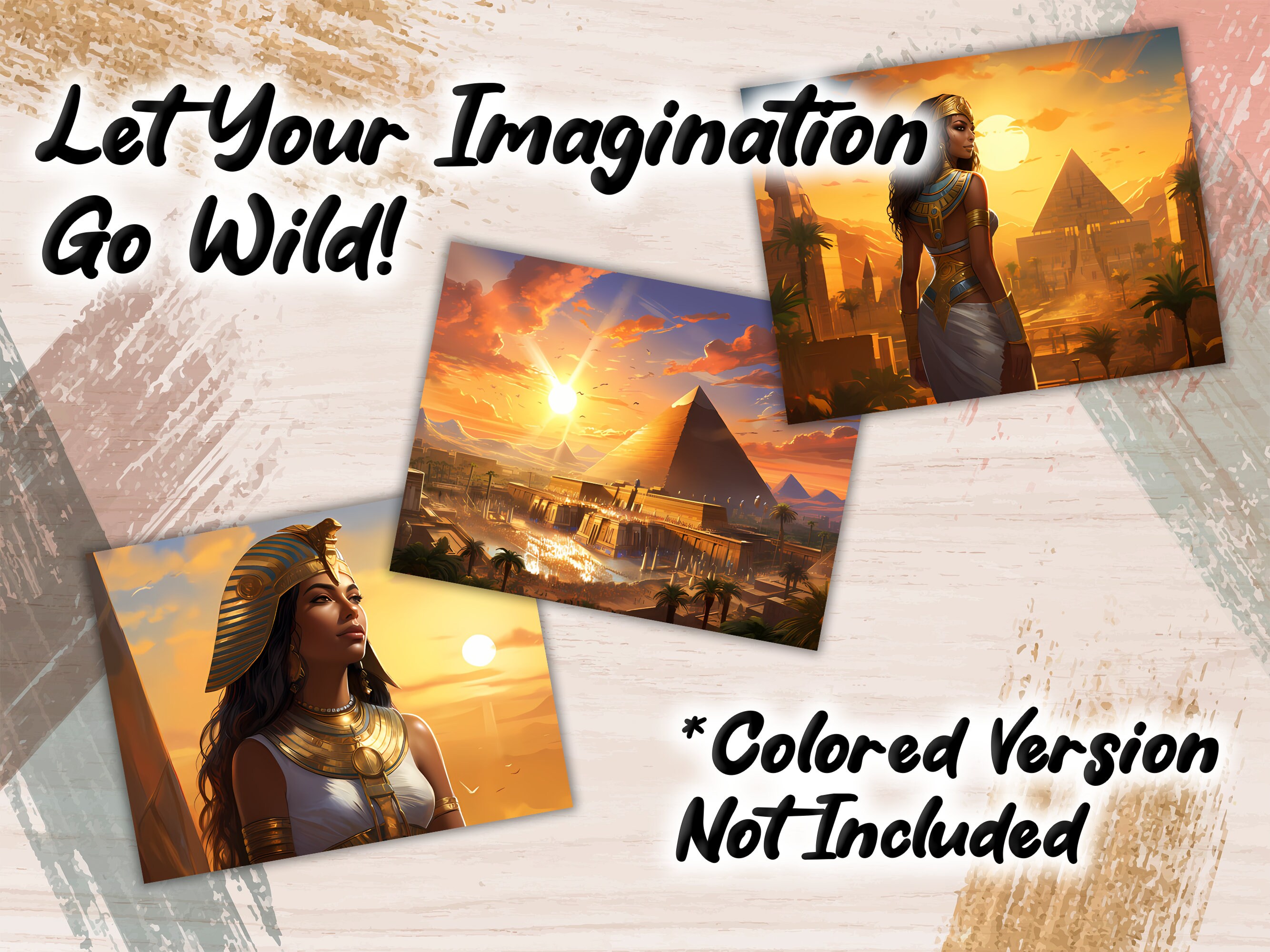 25 Ancient Egypt Travel Exploration Coloring Book for Adults Digital ...