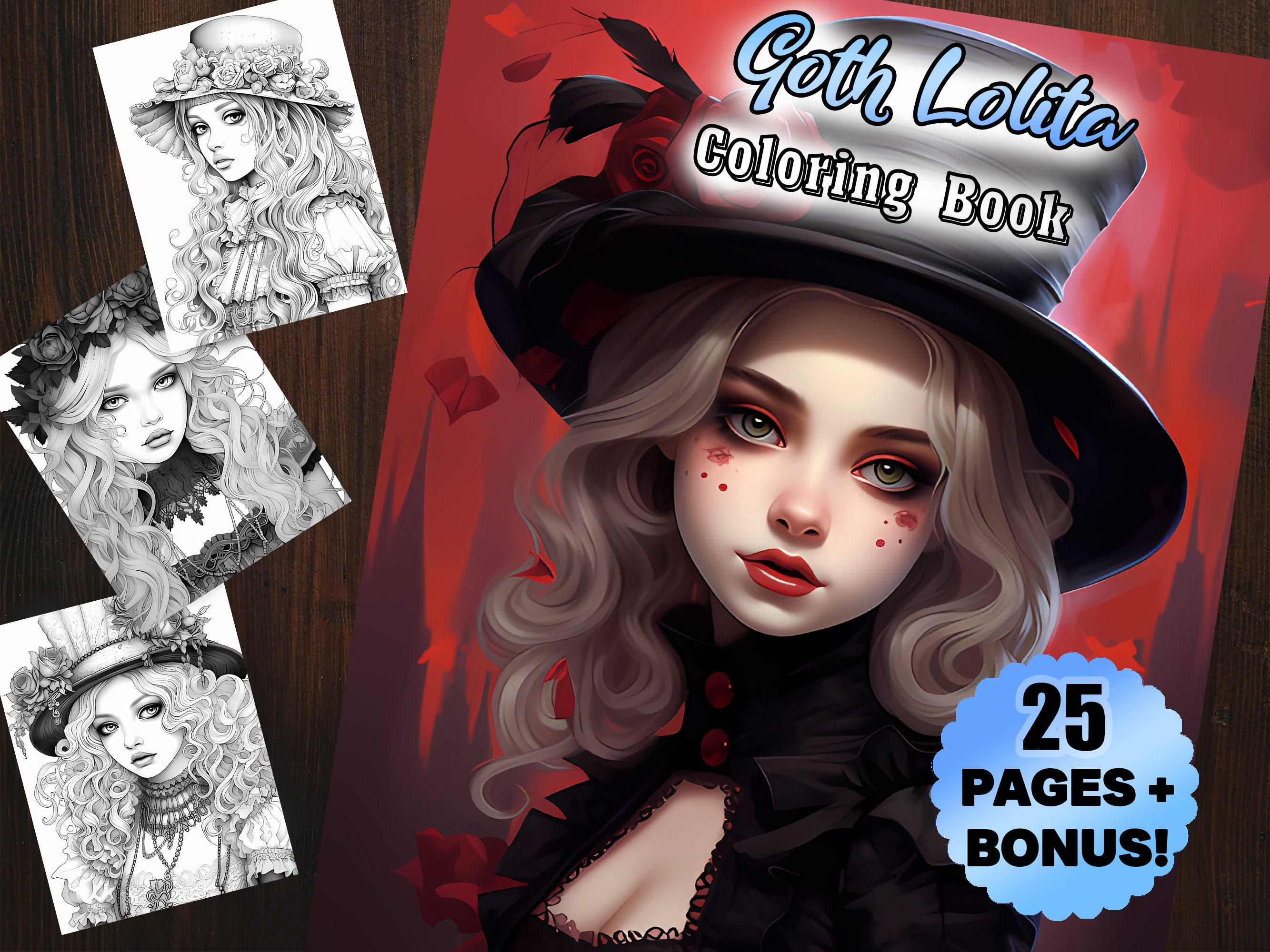 Gothic Lolita Coloring Book Pages