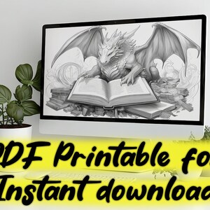 25 Magic Book Wizard Spellbook Fantasy Coloring Book for Adults Digital ...