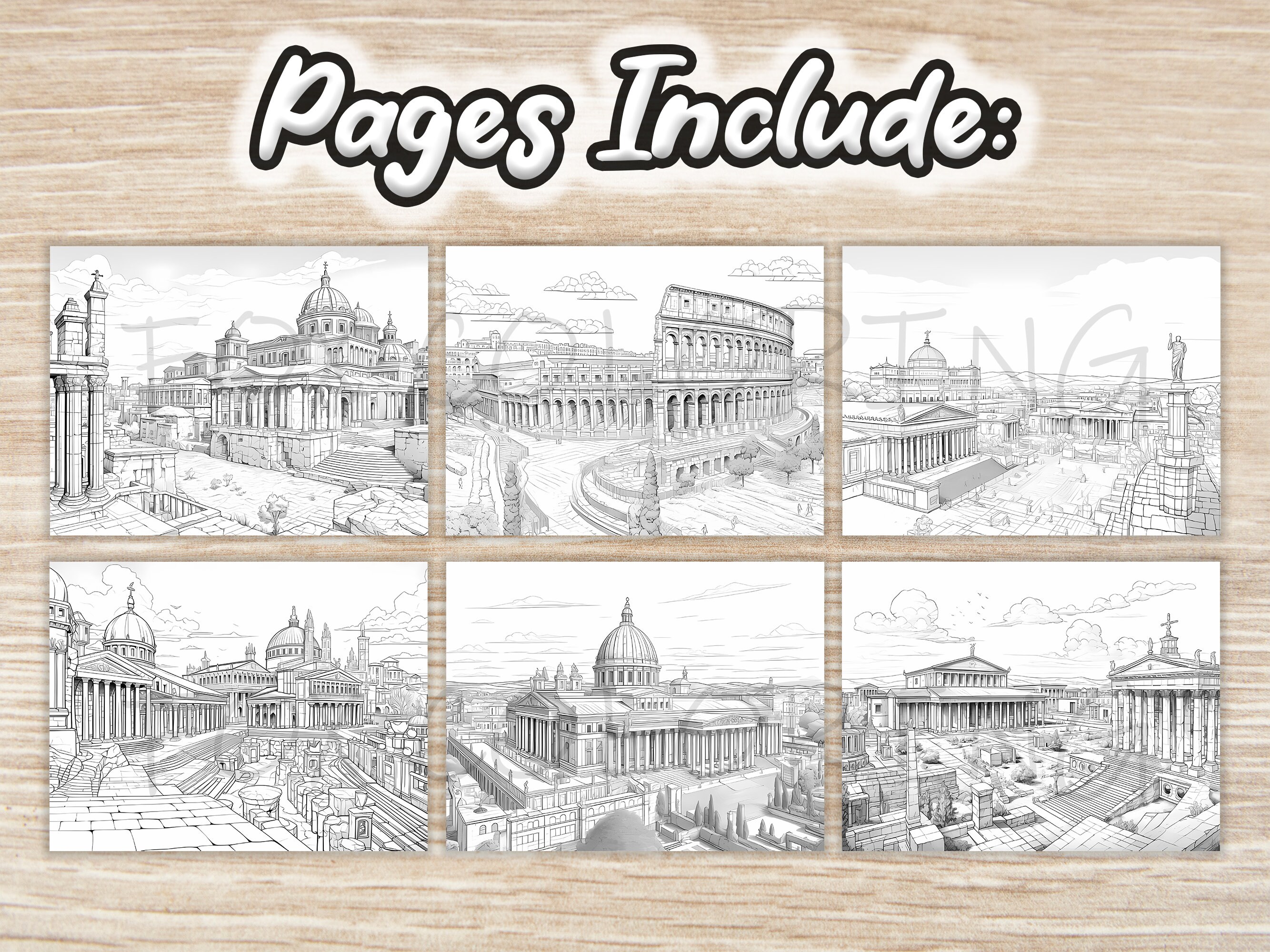 25 Ancient Rome Adventure Coloring Book for Adults Digital - Etsy