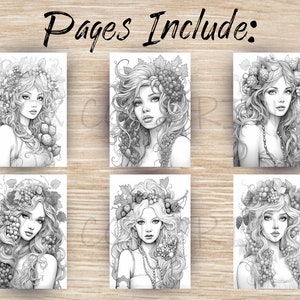 25 Berry Fairy Girl Fae Fantasy Flower Coloring Book for Adults Kids ...