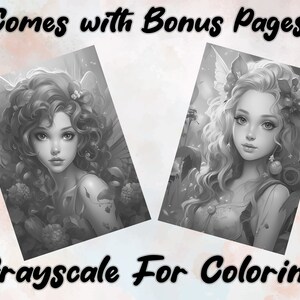 25 Berry Fairy Girl Fae Fantasy Flower Coloring Book for Adults Kids ...