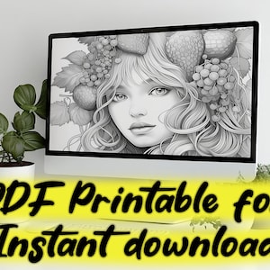 25 Berry Fairy Girl Fae Fantasy Flower Coloring Book for Adults Kids ...