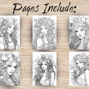 25 Berry Fairy Girl Fae Fantasy Flower Coloring Book for Adults Kids ...