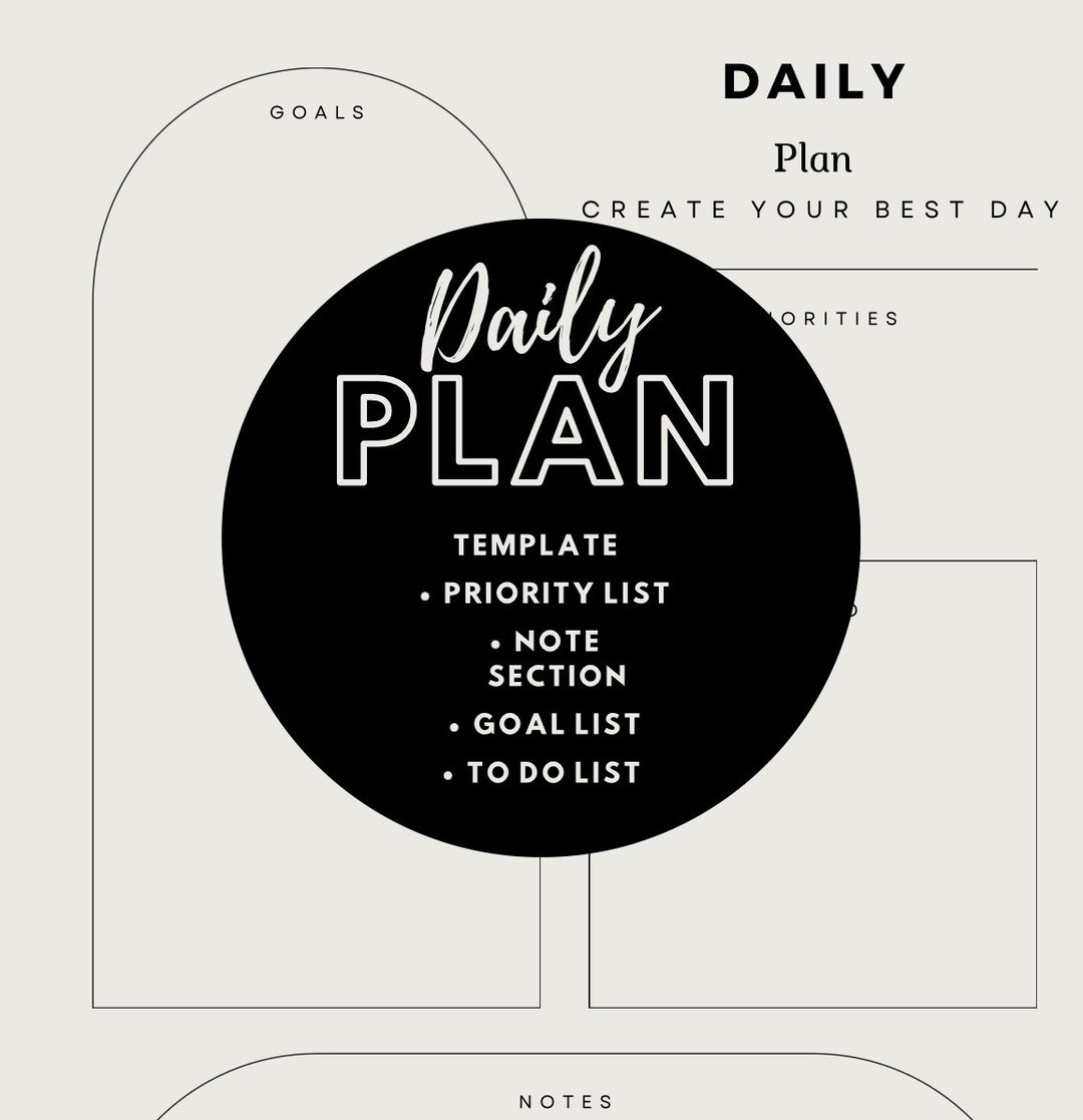 Daily Plan Template - Etsy