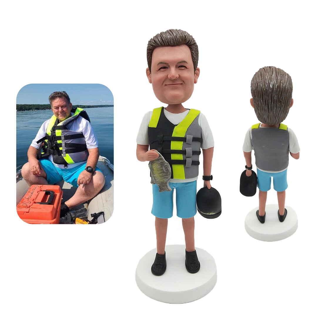 Customised Fisherman Bobblehead, Custom Fishing Enthusiast Bobbleheads ...