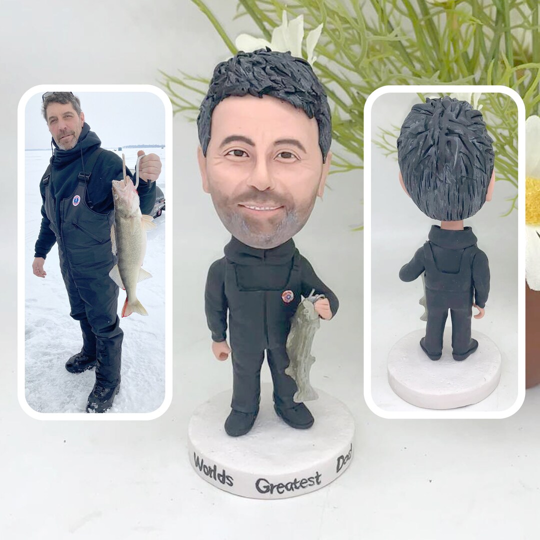 Personalized Fishing Bobblehead, Custom Fisherman Bobbleheads, Custom ...