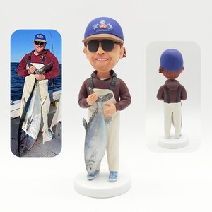 Customised Fisherman Bobblehead, Custom Fishing Enthusiast Bobbleheads ...