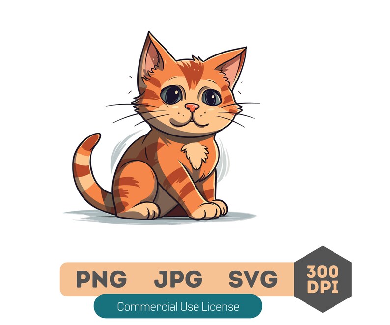 Cute Baby Cat Clipart PNG JPG SVG Instant Download Commercial Use ...