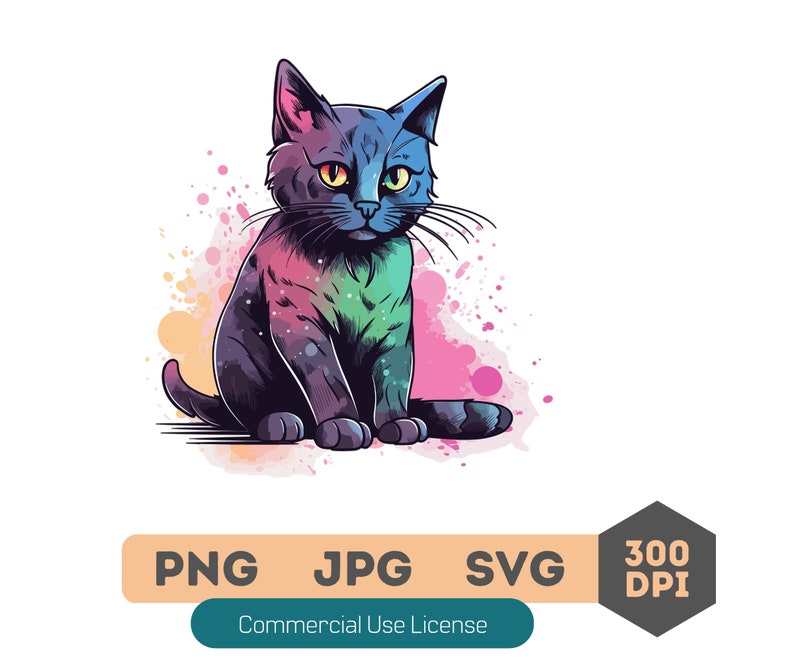 Cute Baby Cat Clipart PNG JPG SVG Instant Download Commercial Use ...