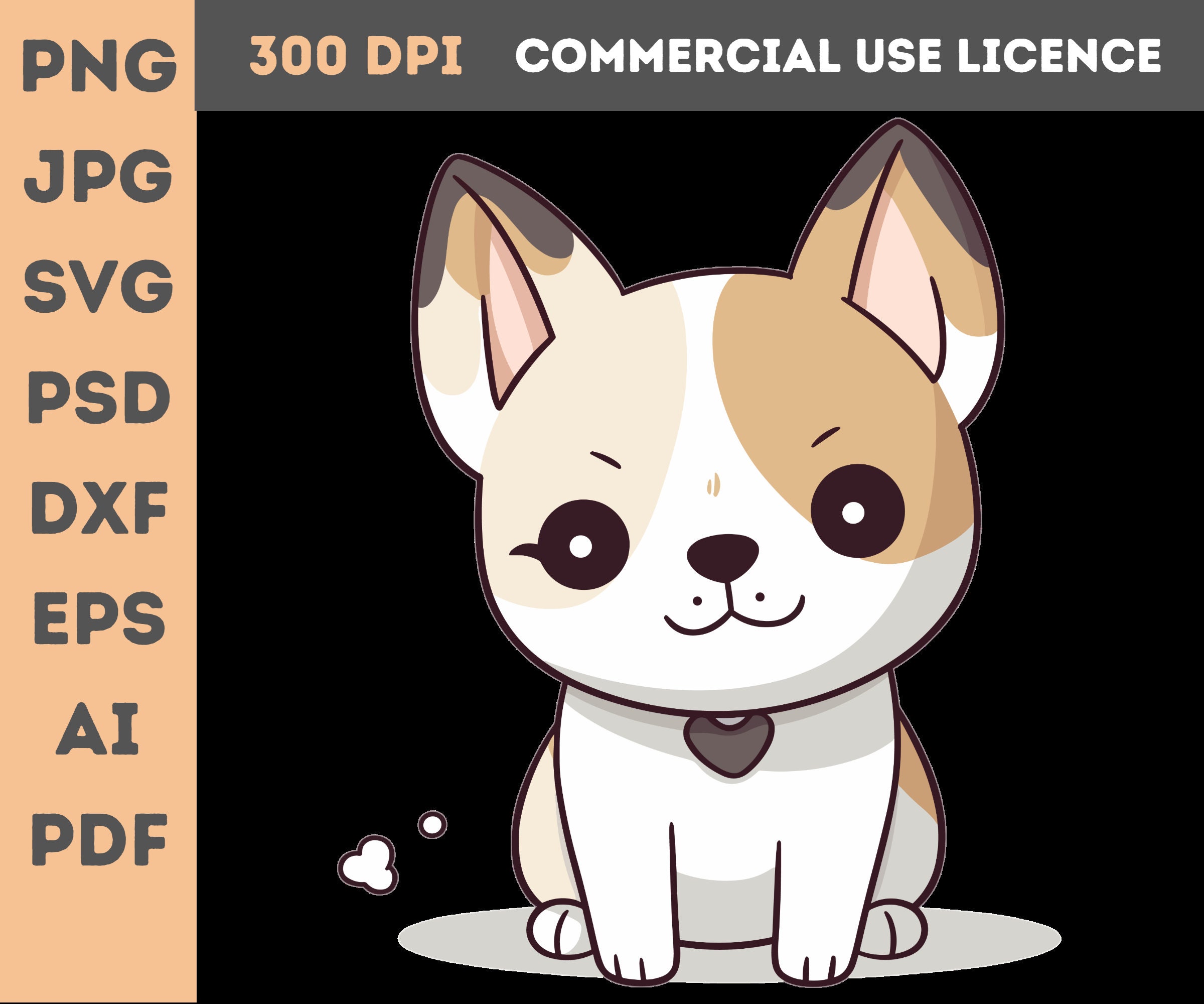 Kawaii Dogs Clipart in Format Png Jpg Svg Pds Dxf Eps Ai Pdf - Etsy ...