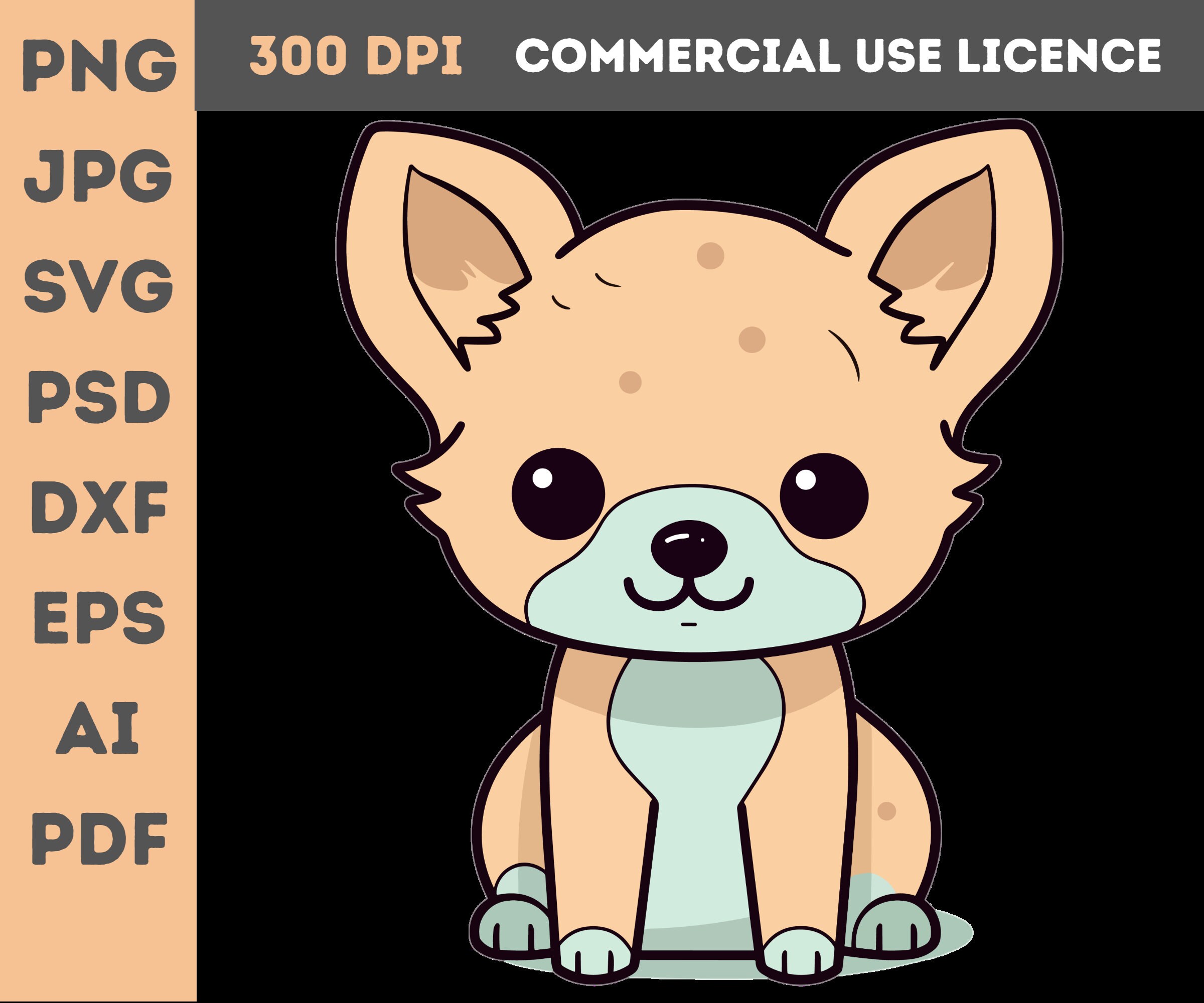 Kawaii Dogs Clipart in Format Png Jpg Svg Pds Dxf Eps Ai Pdf Instant ...