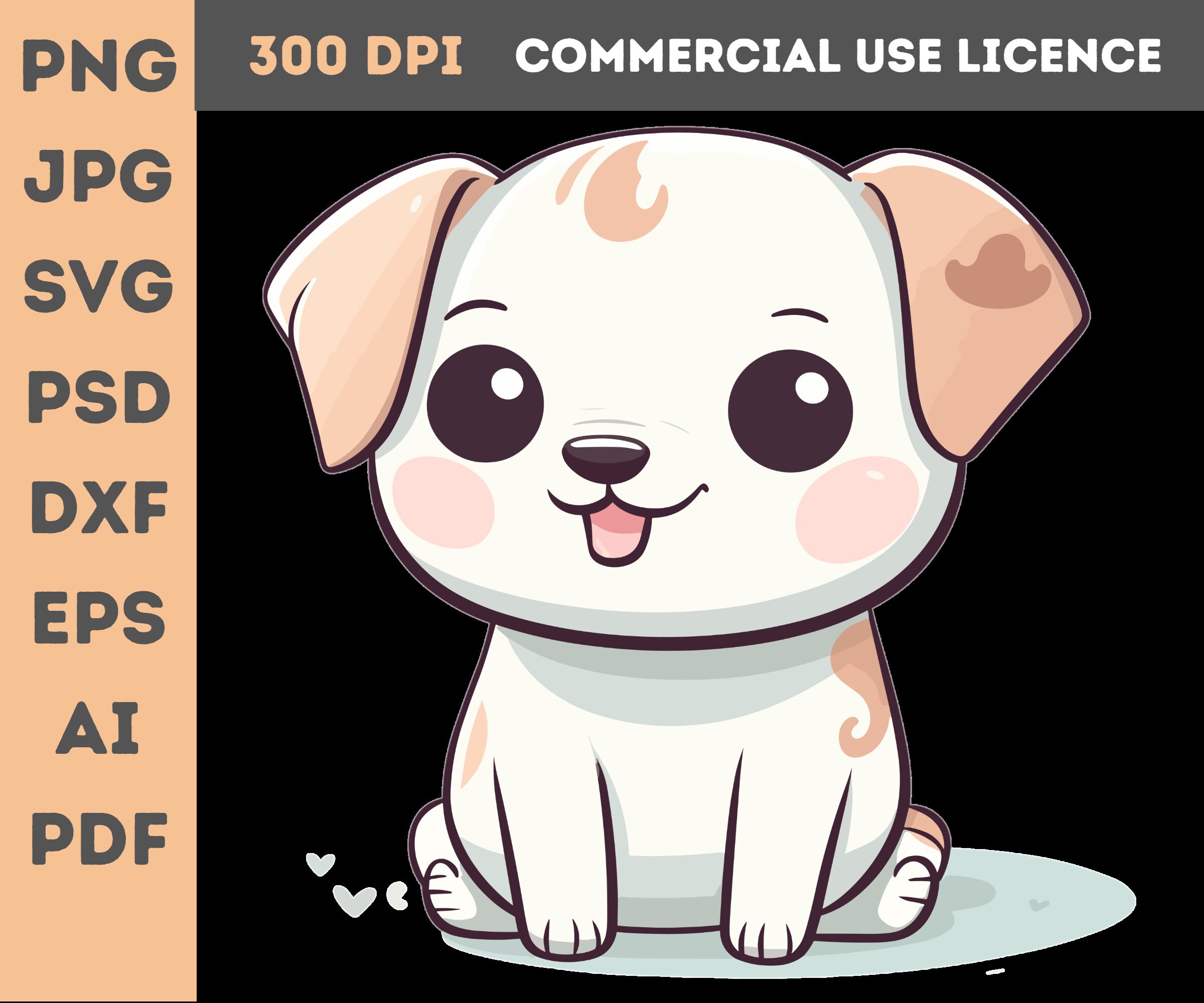 Kawaii Dogs Clipart in Format Png Jpg Svg Pds Dxf Eps Ai Pdf Instant ...