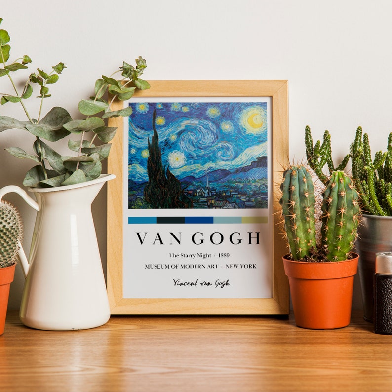 Van Gogh the Starry Night Digital Art Printvincent Van Gogh - Etsy