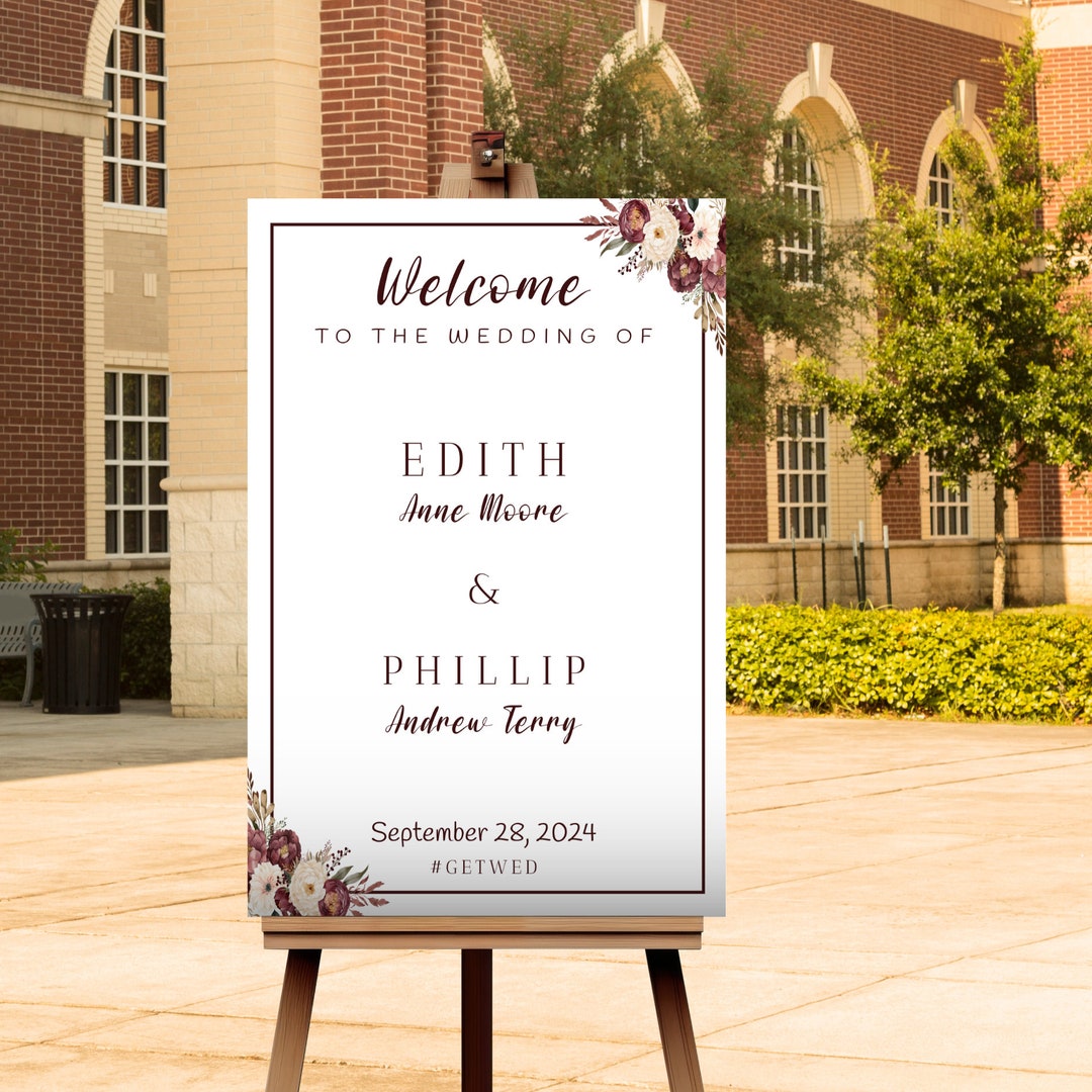 Wedding Welcome Sign, Ceremony Sign Template, Instant Download ...