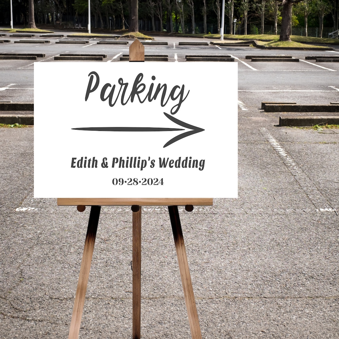 Wedding Parking Sign, Event Parking With Arrow. Perfect for Any Event ...