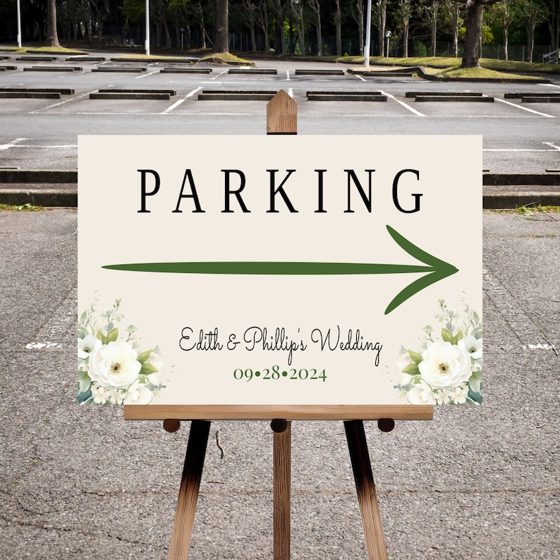 Modern Parking Sign With Arrow | Arrow Parking Sign Template | Custom ...