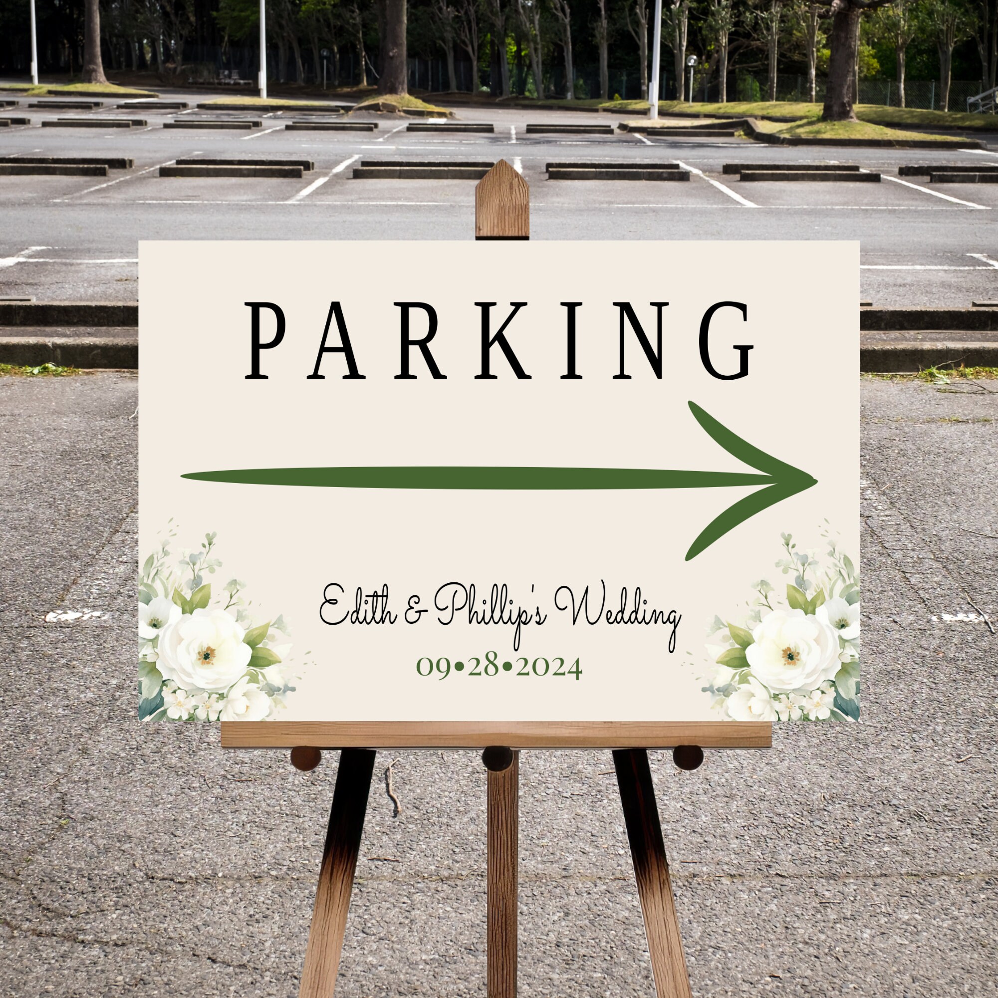 Modern Parking Sign With Arrow | Arrow Parking Sign Template | Custom ...