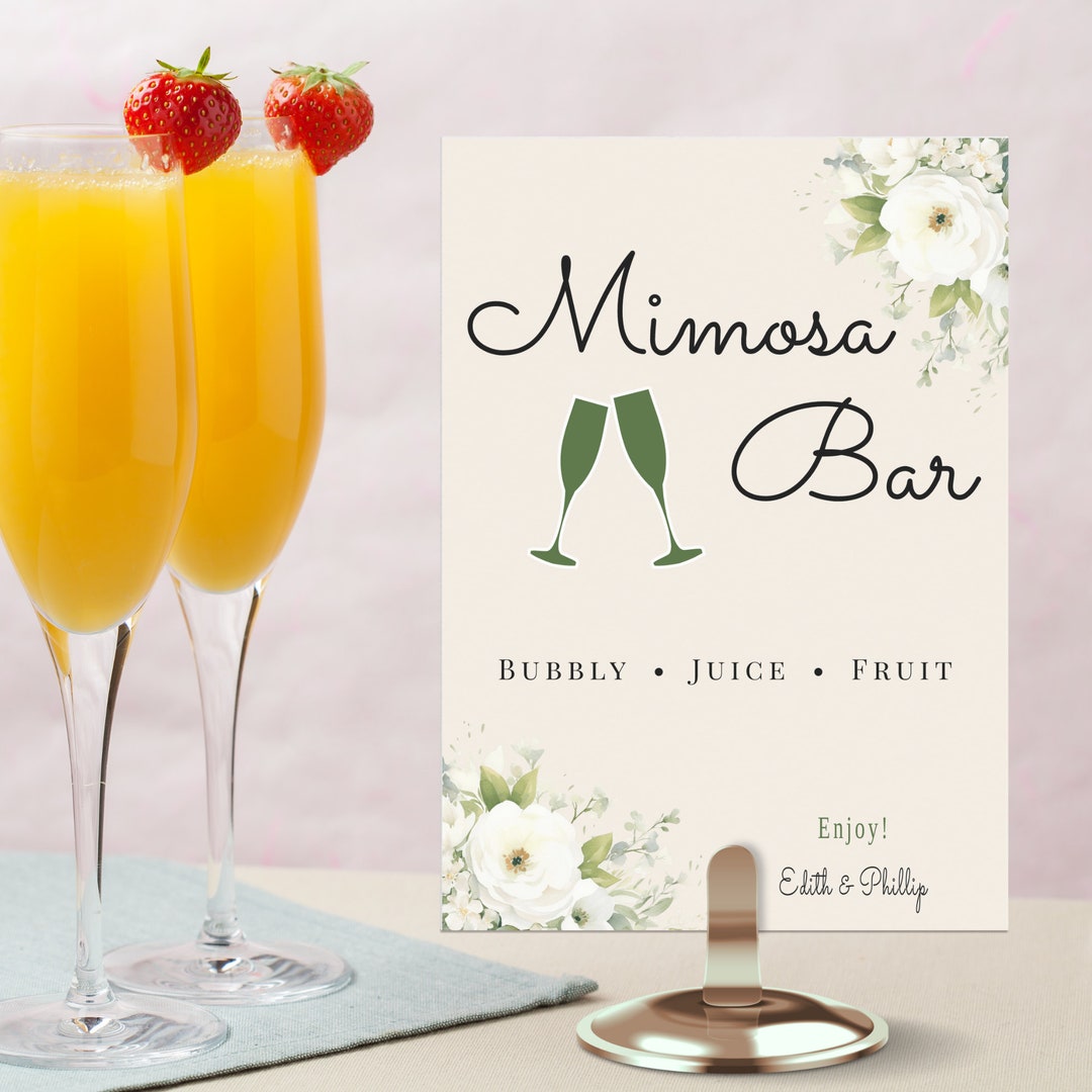 Mimosa Bar Sign Editable Template, Perfect for Your Wedding, Shower, or ...