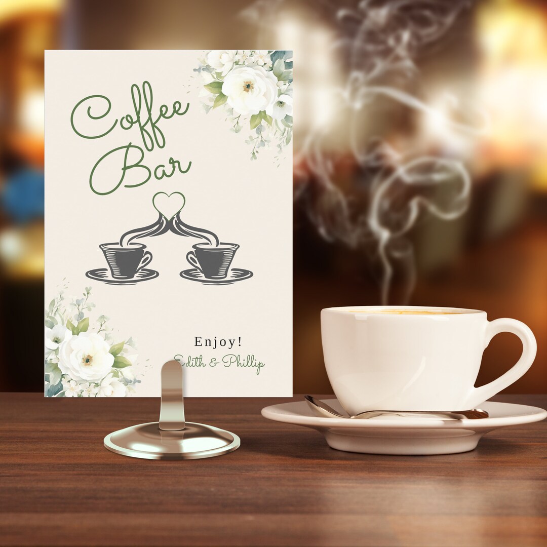 Coffee Bar Sign Editable Template, Perfect for Your Wedding, Shower, or ...