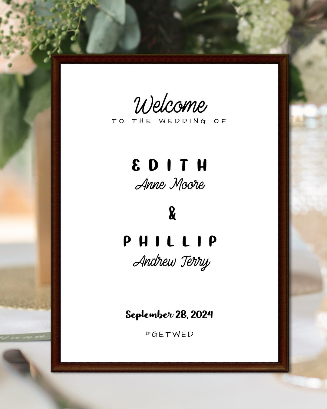 Wedding Sign | Welcome Sign Template | Minimalist Wedding | Instant ...