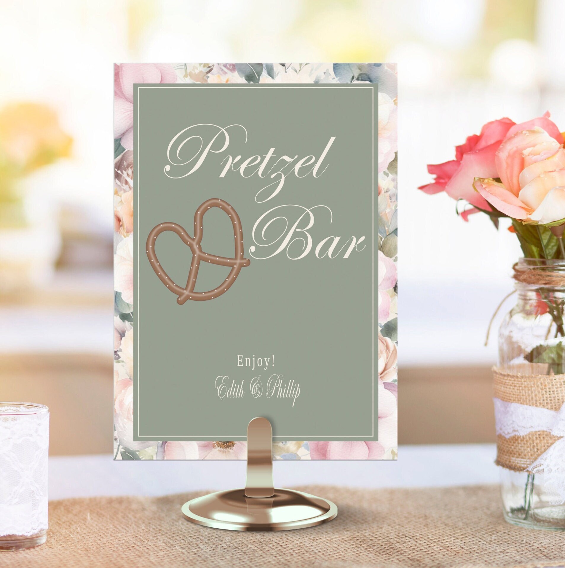 Pretzel Bar | Editable Template | Instant Download | Diy Event Signs ...