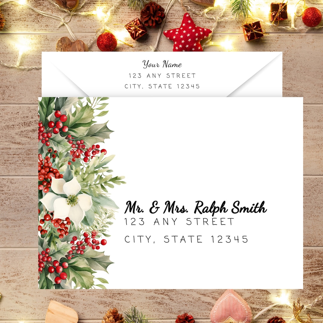 Christmas Envelope Template | Printable Envelope Template | Editable ...