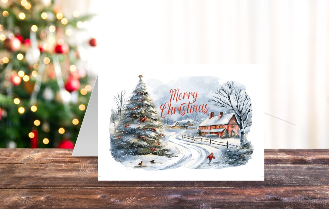 Printable Christmas Card | Xmas Card | Instant Download Card | Happy ...